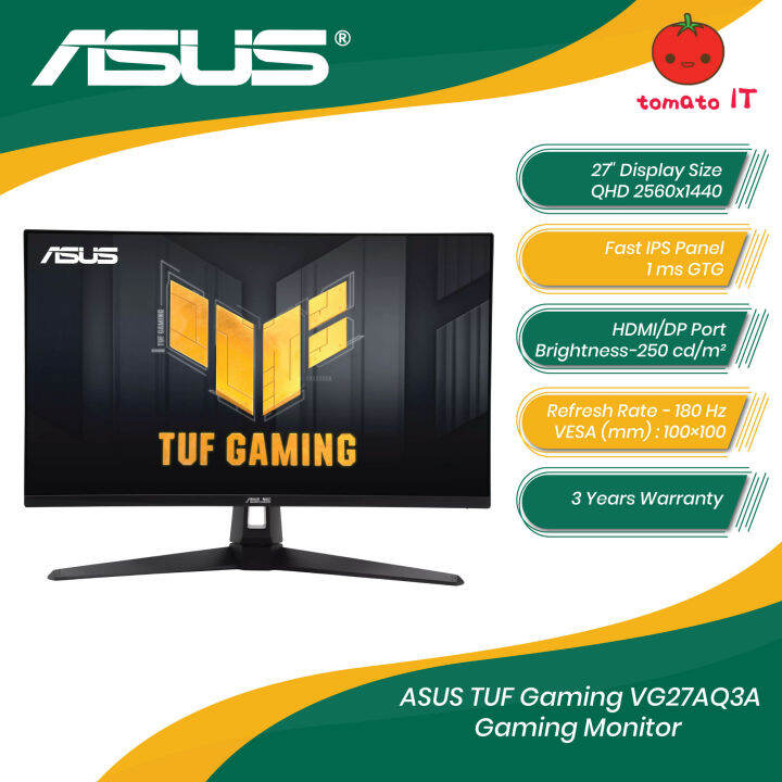 ASUS TUF Gaming VG27AQ3A 27" QHD 2560x1440 Gaming Monitor | Lazada