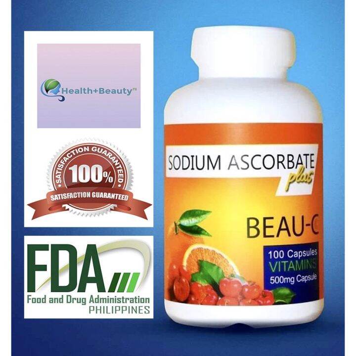 Sodium Ascorbate Plus Beau-C Vitamin C 100 Capsules 500mg with Rosehips ...