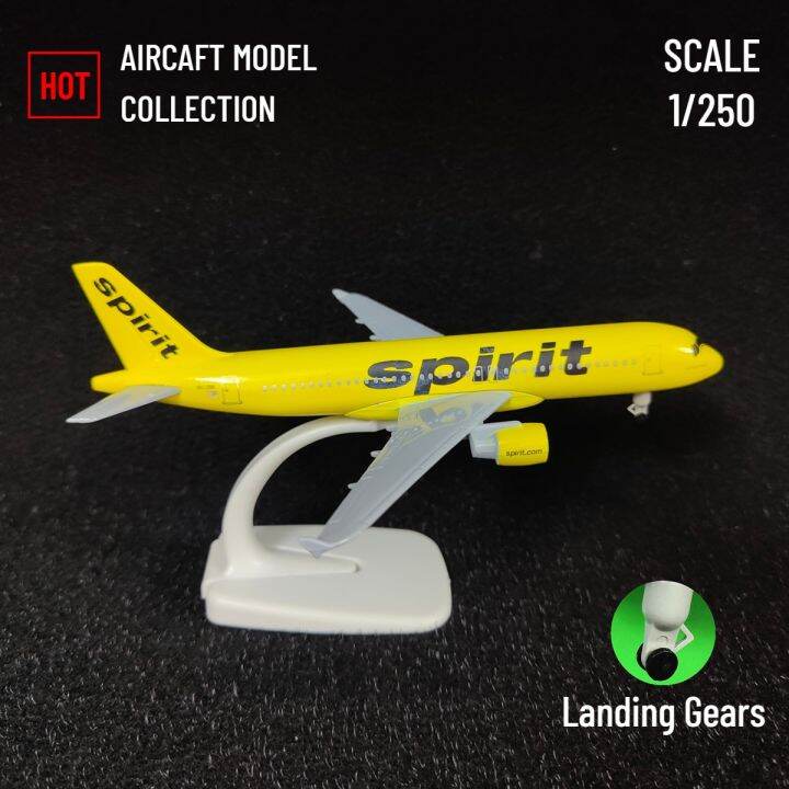Scale 1:250 Metal Aircraft Model Replica, Spirit A320 Airplane Aviation ...