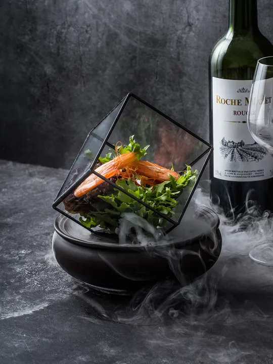 Sashimi creative dry ice plate Hotel molecular gourmet tableware ...