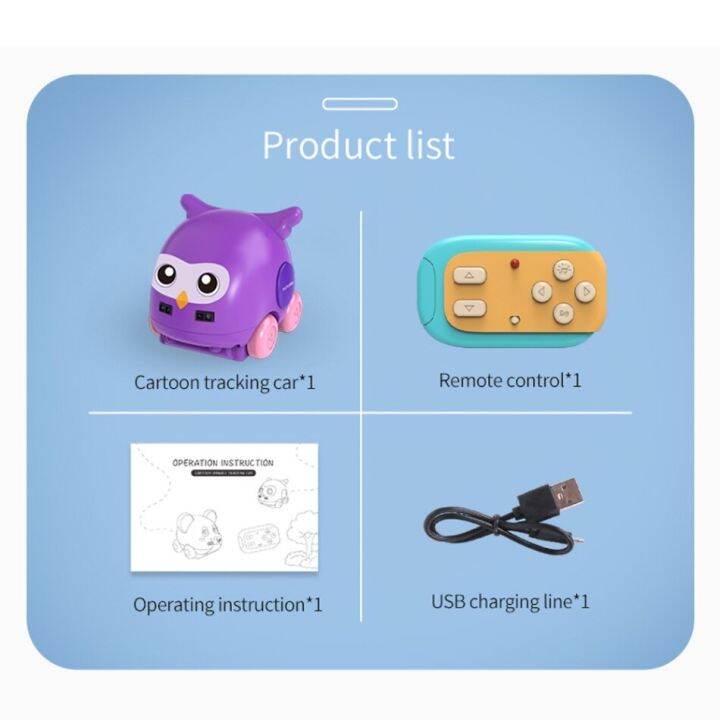 2019 การ์ตูนสัตว์ควบคุมInduction TRACKรถRCสำหรับเด็กเซนเซอร์รูปแบบ ...