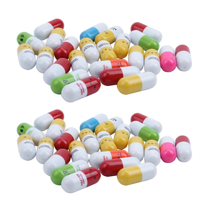 48Pcs Vitamin Pill Ballpoint Pen, Novelty Retractable Gift Ball Pen ...