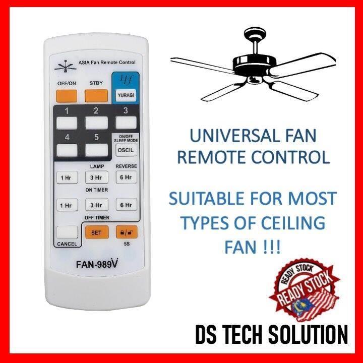 Universal Lcd Display Remote Control For Ceiling Fan [msia Stock] By