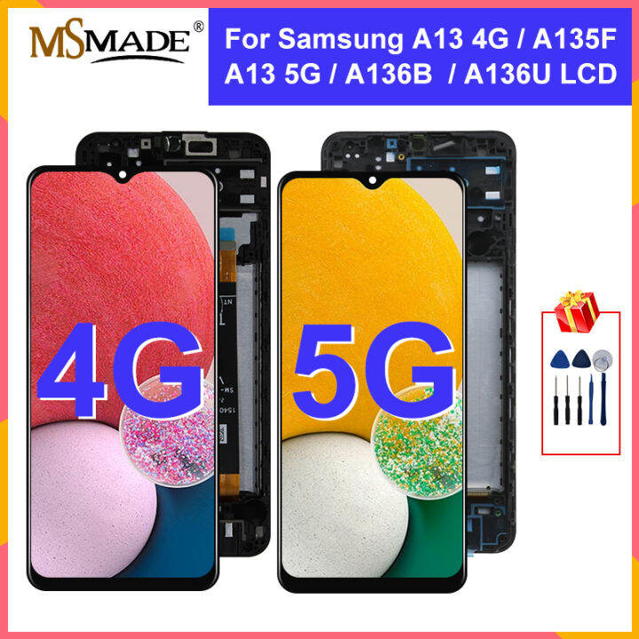 ต้นฉบับสำหรับเหมาะสำหรับ S Amsung G Alaxy A13 4กรัมจอแอลซีดี A135F ...