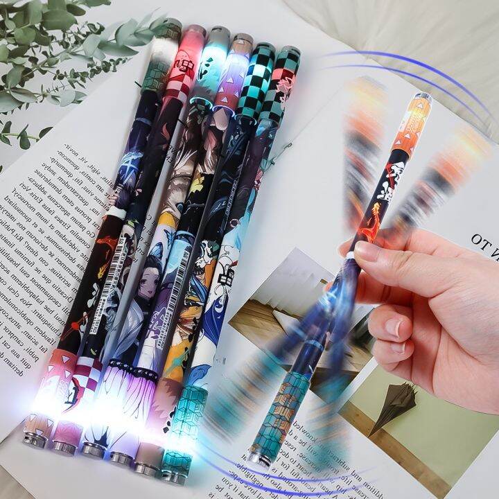 Colorful Magnetic Luminous Turn Pen Lighting Folding Rotating Demon ...
