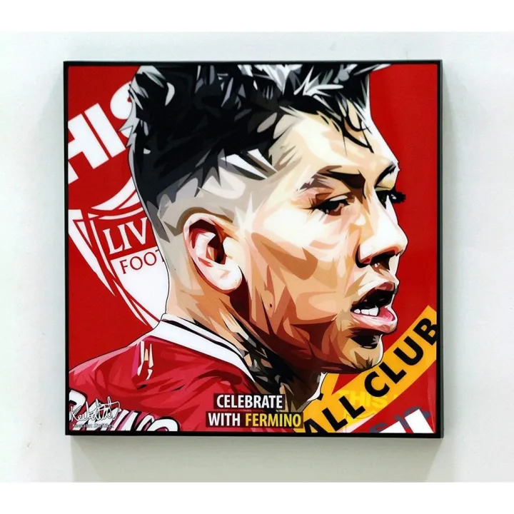 Roberto Firmino Liverpool Poster Quotes Wall Decals ภาพวาดกรอบรูป Pop ...
