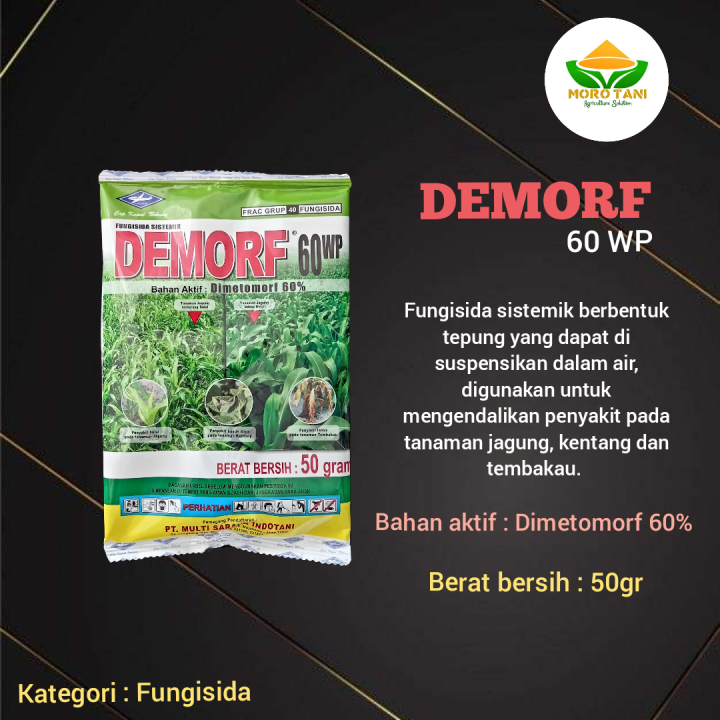 FUNGISIDA DEMORF 60WP 50gr. pengendali penyakit bulai / busuk daun ...