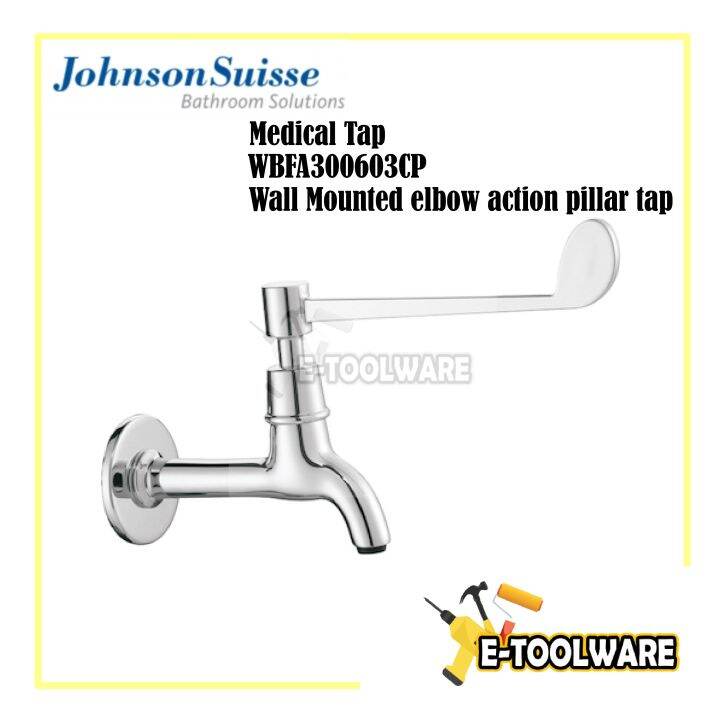 Johnson Suisse Medical Tap Wall Mounted elbow action pillar tap - WBFA300603CP | Lazada