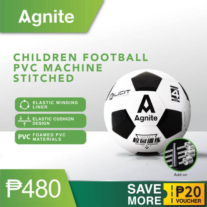 AGNITE by Deli Size 4 Soccer Ball Children's Football PVC Machine ...