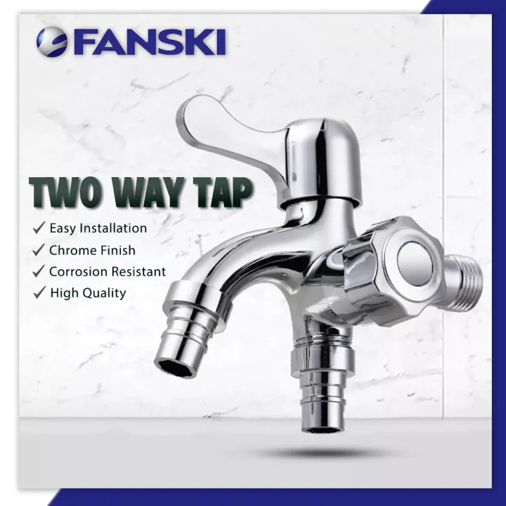 AT-222333 Two Way Bib Tap Wall Mounted Tapware Washing Machine Bathroom ...