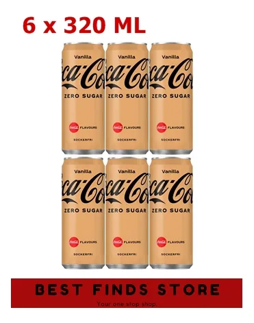 Coca Cola Zero Sugar Vanilla 320 ML - Pack of 6 | Coke Zero Vanilla | Lazada PH