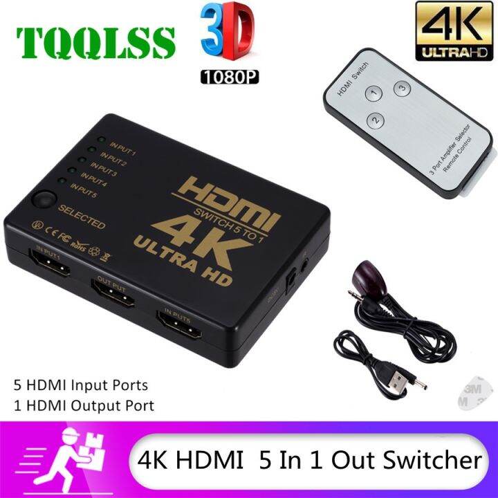 ♝ﺴ Splitter Hdmi 4k Switch Remote 5 Port - 3d Aliexpress | Lazada PH