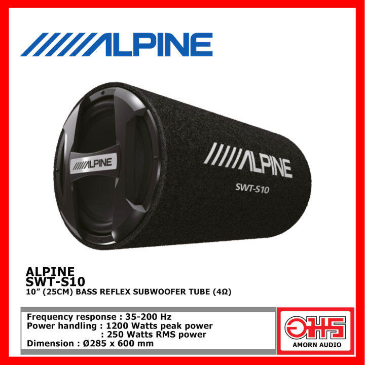 ALPINE SWT-S10 (PRE ORDER) 10” (25CM) BASS REFLEX SUBWOOFER TUBE (4Ω ...