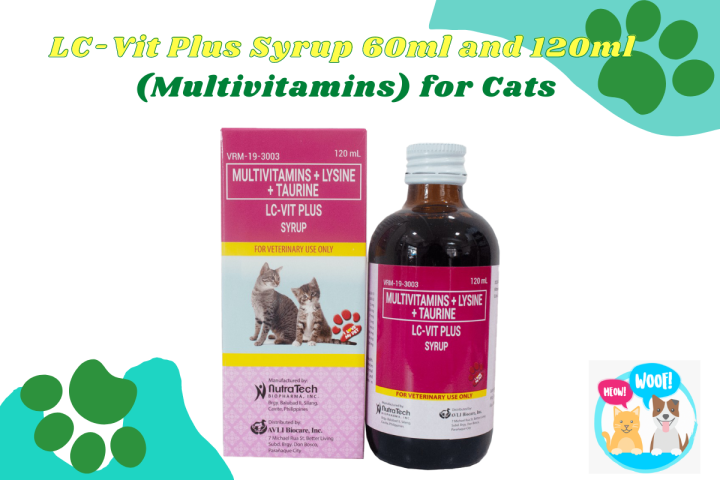 LC-Vit Plus Syrup 60ml and 120ml (Multivitamins) for Cats safe for pets ...