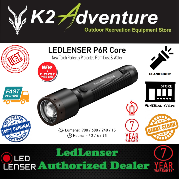 LED LENSER P6R CORE RECHARGEABLE FLASHLIGHT 900 LUMENS (100% Authentic ...