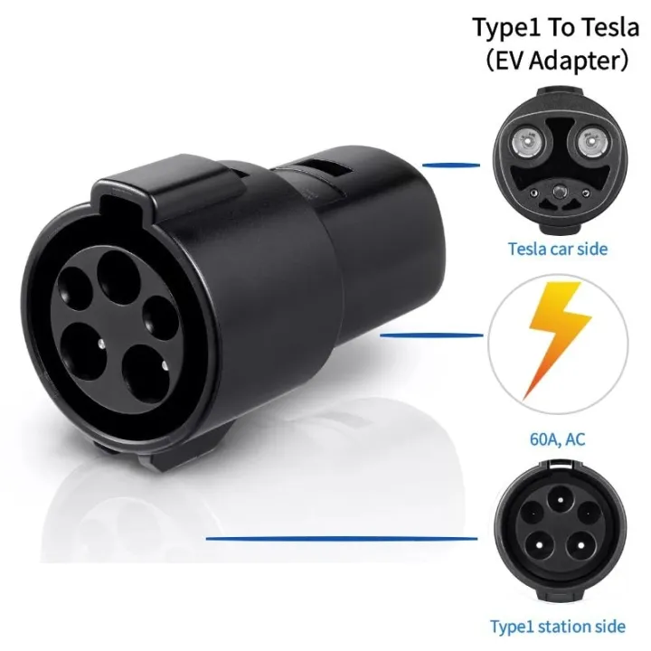 SAE J1772 Type1 To Tesla EV Adapter Type 1 Charging Station Plug To ...