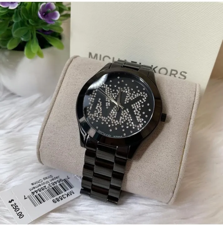 Authentic Michael Kors Slim Runway Black Dial Ladies Watch MK3589 ...