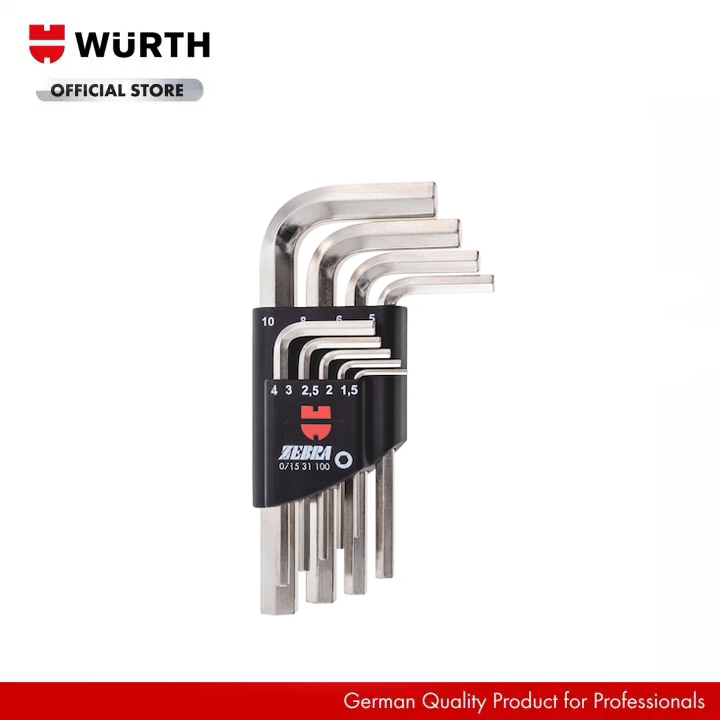Wurth Allen Key Set - Hexagon Socket, 9PCS | Lazada