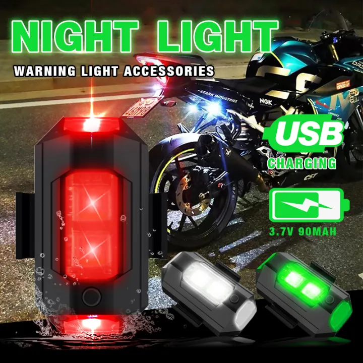 Airplane flash light USB flashing lights motorcycle bikes Rechargeable Waterproof modified ...