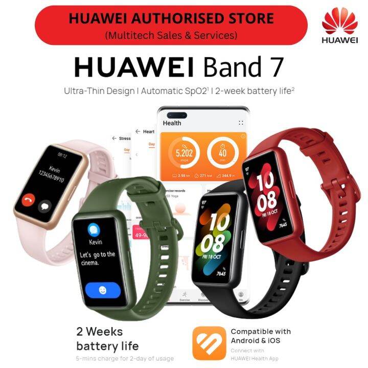 Huawei Band 7 Smartwatch 2 Weeks Durable Battery Ultra Thin Design ...