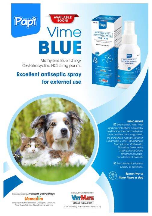 [FCR AGRIVET] Papi Vime Blue Spray Solution / Disinfectant ...