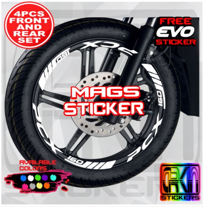 Honda Pcx 160 mags sticker 4 pcs set front and rear sticker decals ...