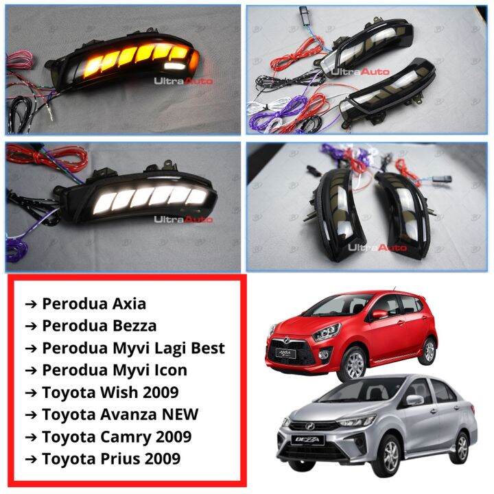 Perodua Axia Bezza Myvi Icon Toyota Wish Camry Prius Avanza DRL Side ...