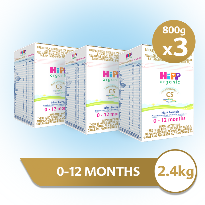 HiPP Organic CS Infant Formula 0-12 Months 2.4 kg (800gx3) | Lazada PH