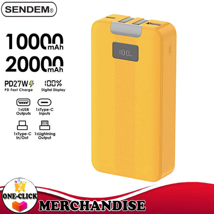 Sendem 10000/20000mAh Powerbank PD 27W+22.5W Outdoor Battery Fast ...