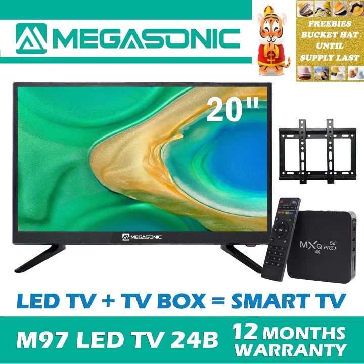 MEGASONIC M97-LED24B Smart TV With Wall cket Screen 20 Inch LED TV 24 ...