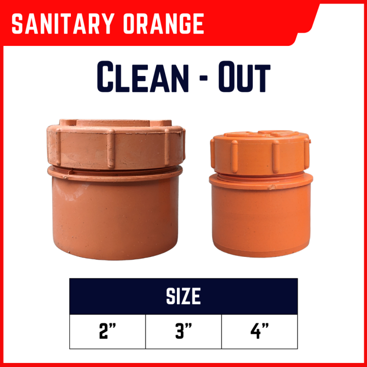 Sanitary Orange Clean-Out Available Size (2", 3" and 4") PVC Fittings ...