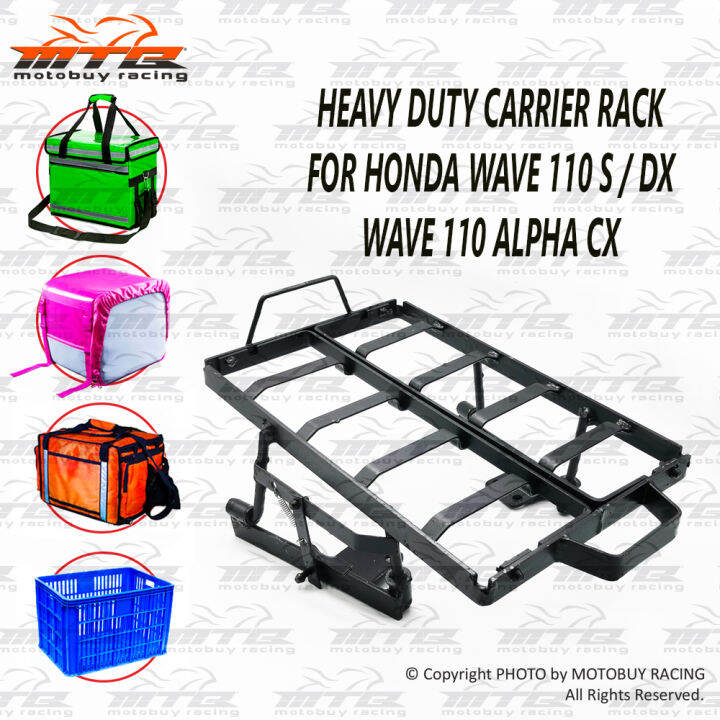 HEAVY DUTY CARRIER RACK FOR HONDA WAVE 110 S / DX / WAVE 110 ALPHA CX ...