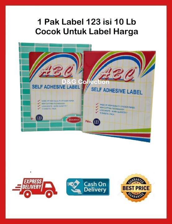 LABEL ABC 123 STIKER LABEL ADHESIVE LABEL UNDANGAN LABEL HARGA 1 PAK ...