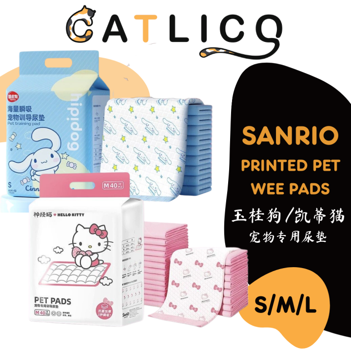 [CATLICO] Sanrio Printed Pet Wee Pads For Cats and Dogs Cinnamoroll ...