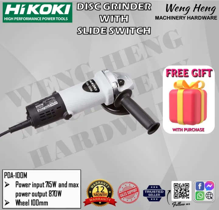 100% Genuine Hitachi/ Hikoki AC 715W 100mm (4") Disc Grinder With Slide ...