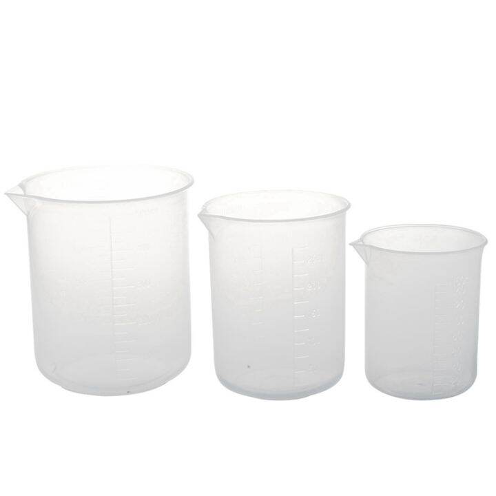 150 250 500 ml beaker of clear plastic 3 pcs. Measuring cup tool ...