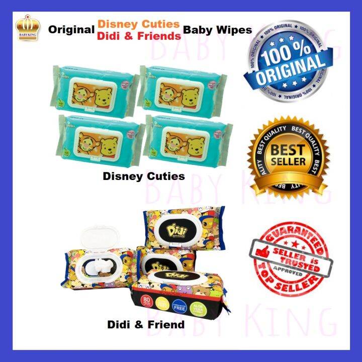Original Disney Cuties Baby Didi & Friends Pooh Wet Wipes Wipe Set (80 ...