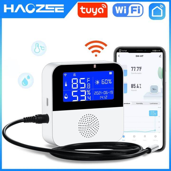 Tuya Smart WIFI Temperature And Humidity Sensor With Backlight LCD Display Indoor Thermometer ...