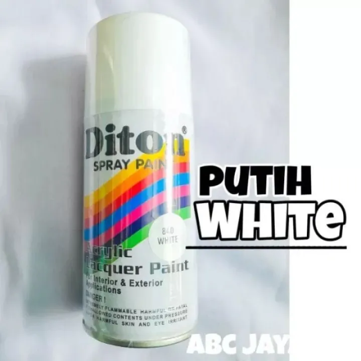 Diton White 840 / Cat Semprot Putih 300ml Pilok Pylox Pilox Mengkilap Kilap Gloss Glossy ...