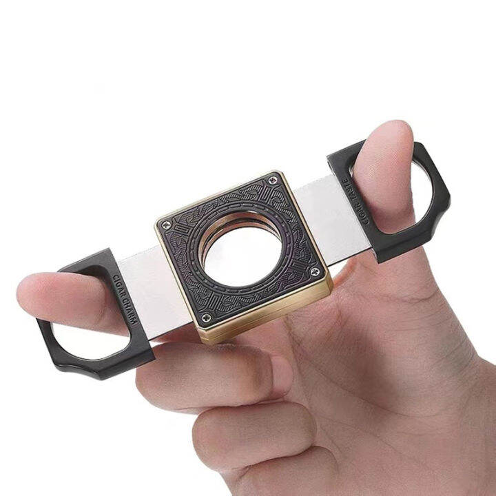 Cohiba Ciger Cutter Square Engraving Travel Double Edge Cigare Hole ...