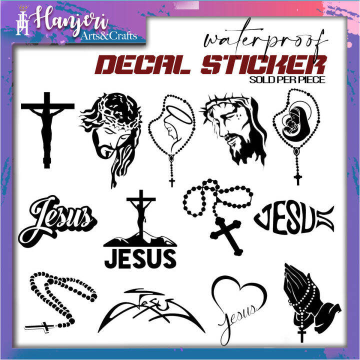 Rosary Praying Christ Decal Sticker waterproof sticker for motorcycle ...