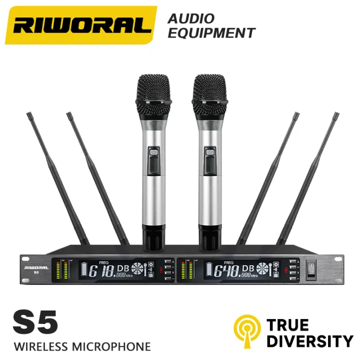 RIWORAL S5 UHF True diversity professional wireless microphone Handheld ...