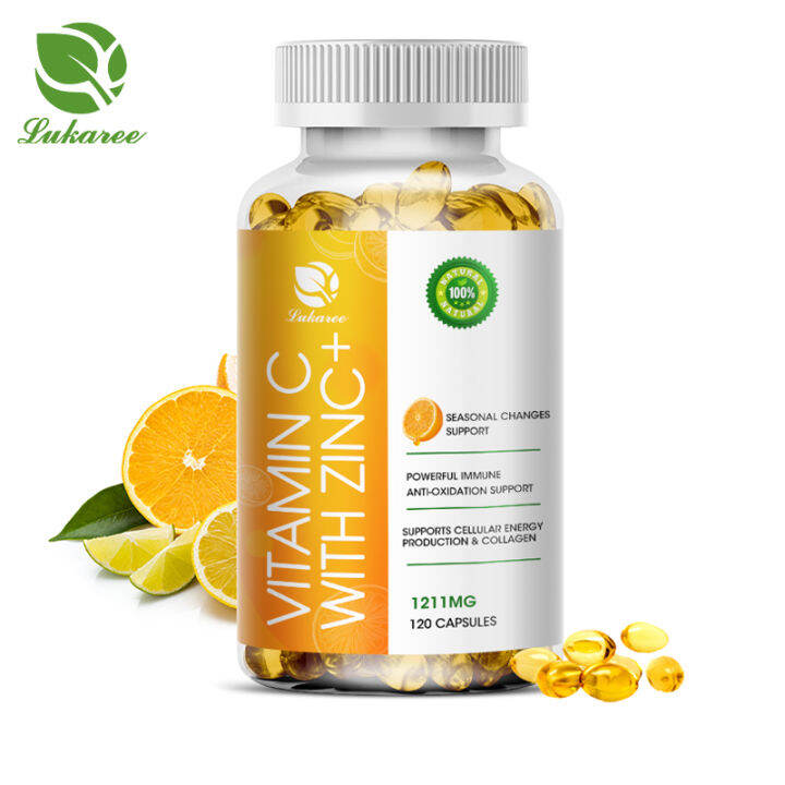 Vitamin C+Zinc Capsules 1200mg Vitamin C 11mg Zinc for Powerful ...
