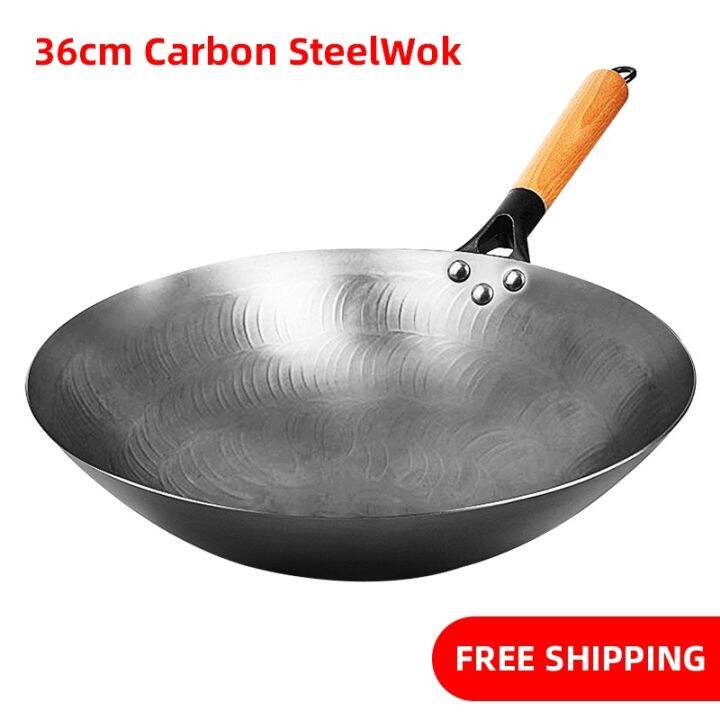 【New】 Flat Bottom Chinese Wok Pan Uncoated Carbon Steel kUKUU.PH ...