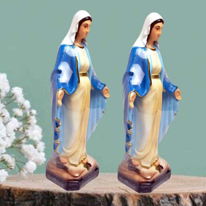 Patung Bunda Maria Tangan Terbuka 40 cm/Patung Devosi Maria Warna Biru ...