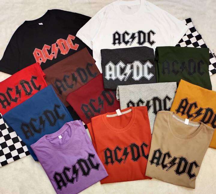 เสื้อยืด เสื้อสีพื้น สกรีนลายกลางอก ADDC ลายเท่ๆ | Lazada.co.th