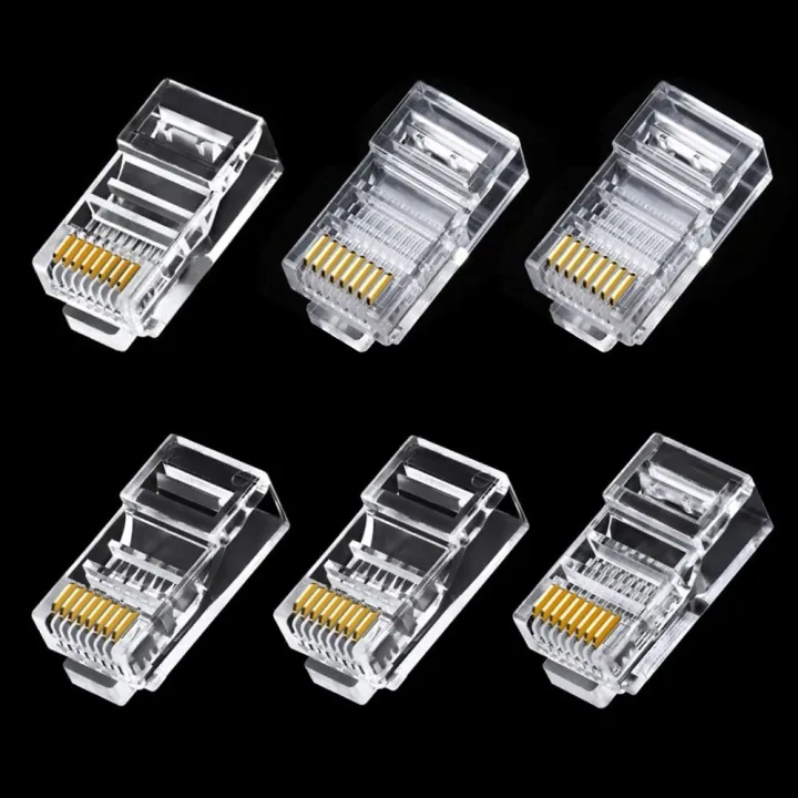 OKDEALS CAT5 Unshielded RJ45 Modular Crystal Heads Crimp Ethernet ...