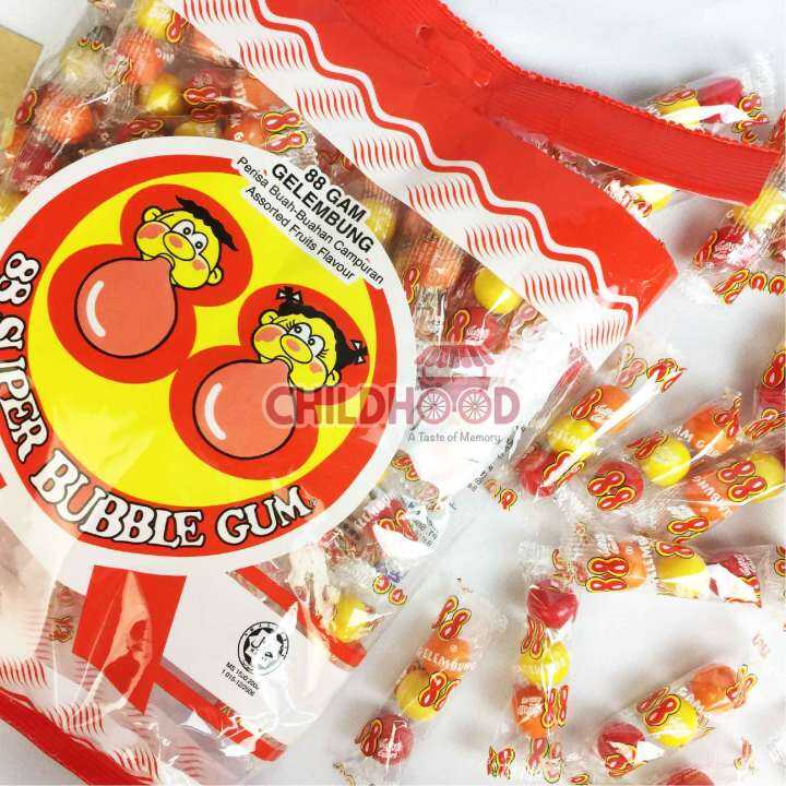 Childhood Snack ️ Super 88 Bubble Gum /Chewing Gumball [7pcs/ pack ...