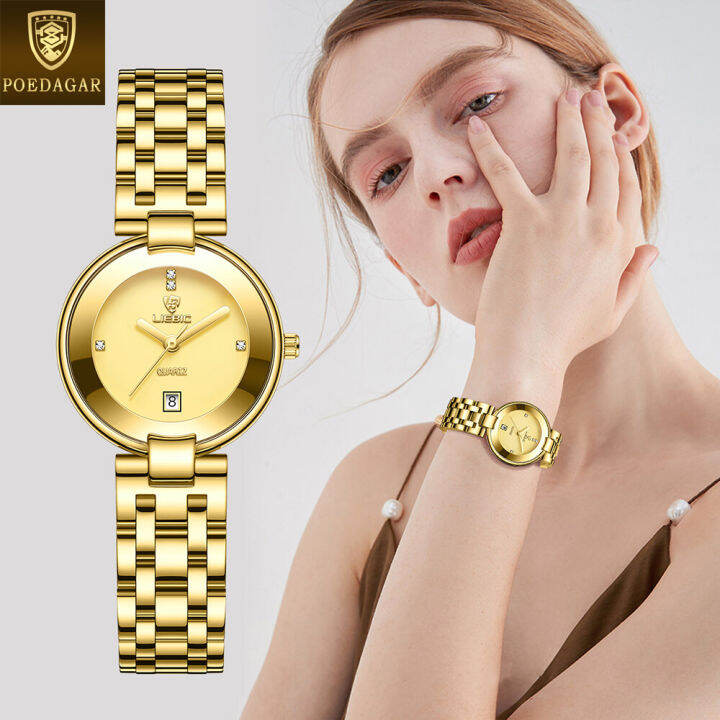 POEDAGAR gold watch for women sale original waterproof 2023 pawnable ...