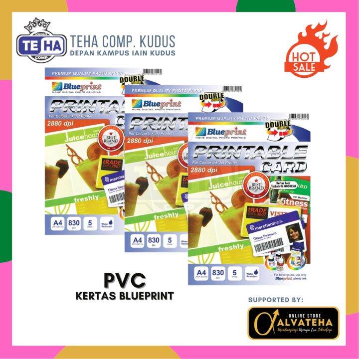Kertas PVC ID Card 5 Set A4 BLUEPRINT PVC Card Berkualitas | Lazada ...